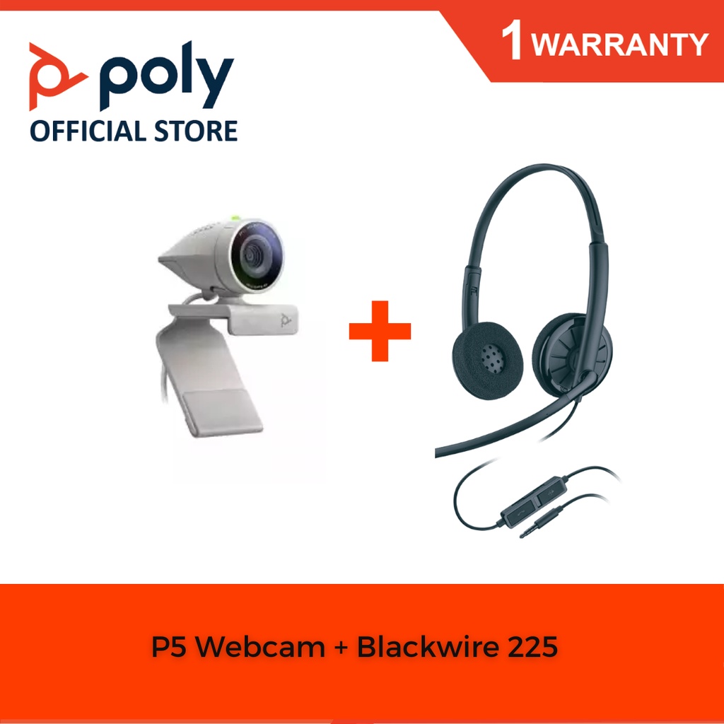 Jual Poly Blackwire 225 + Poly P5 Webcam | Shopee Indonesia