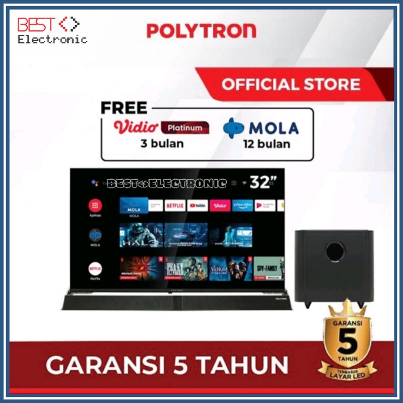 Jual POLYTRON Smart Google TV LED 32 inch Soundbar PLD 32BG5058 / 32BG9058 / 32BAG5959 / PLD ...