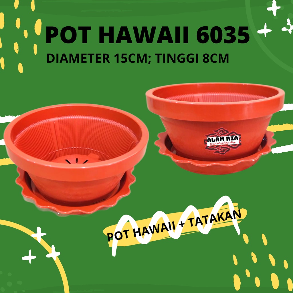 Jual POT CANTIK DENGAN TATAKAN/ POT PLASTIK HAWAII 6035 / HARGA PER 1 ...