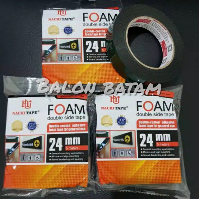 Jual Nachi Double Tape Foam Selotip Lakban Isolasi 24mm Solasi 4.5 Meter original | Shopee Indonesia