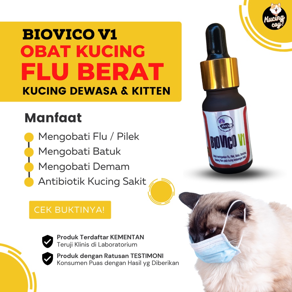 Jual Obat flu kucing pilek BIOVICO V1 flu berat meler ampuh dan aman ...