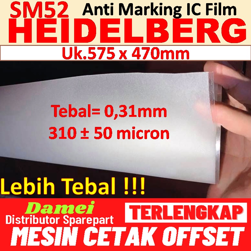 Jual Ic Film Heidelberg SM52 Mesin Offset Screen TY Film Anti Marking ...