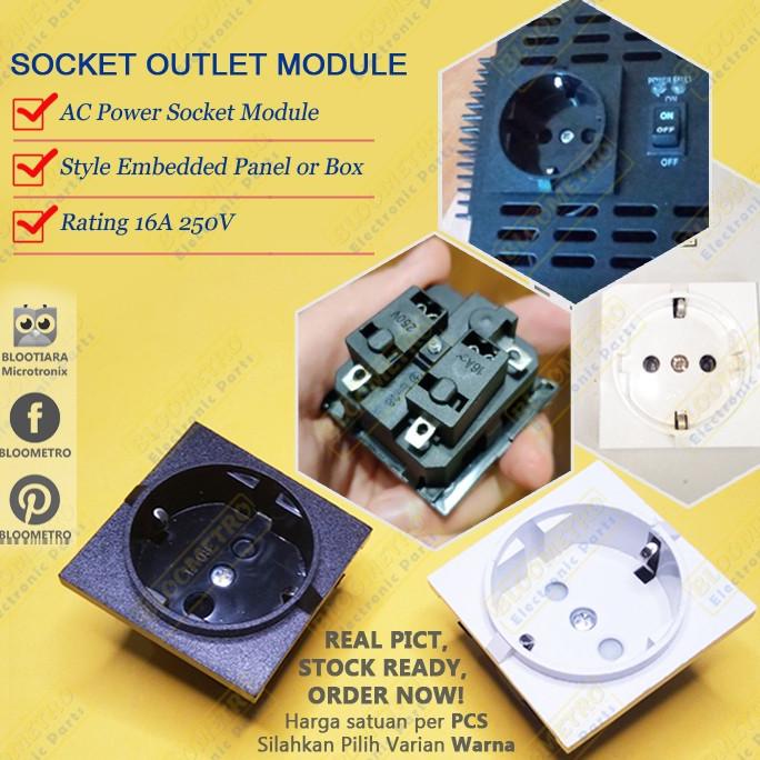 Jual Modul Stop-Kontak Tanam 3 Pin Soket AC Power Panel Outlet Box ...