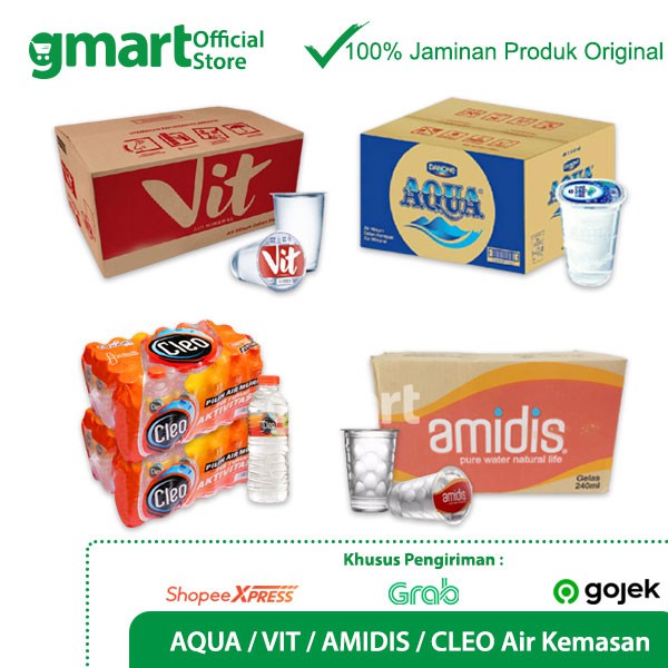 Jual Air Mineral / Kemasan 200ml, 220ml & 240ml ( Cleo / Amidis / VIT ...
