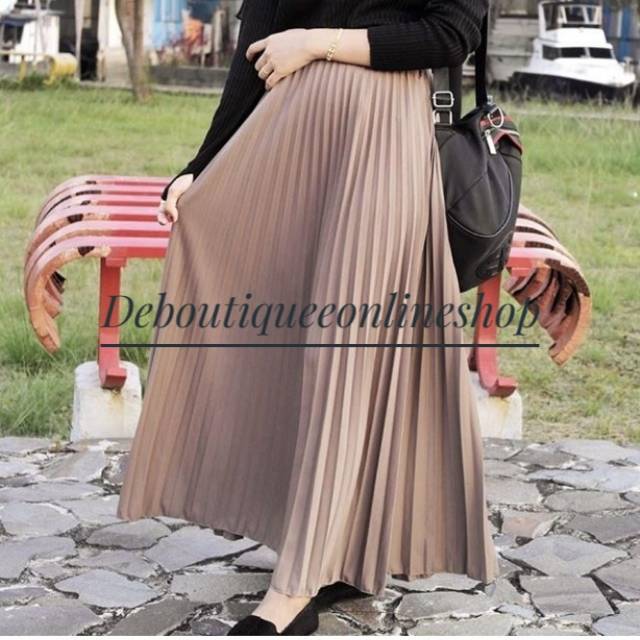 Jual Rok Plisket Premium/Rok Plisket Umbrela/Rok Plisket Jumbo | Shopee ...