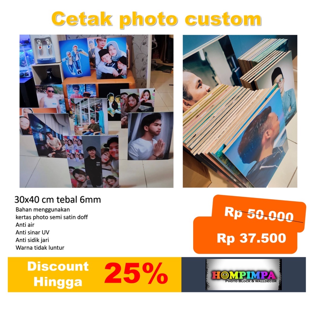 Jual CETAK PHOTO CUSTOM (SEMI CANVAS) 30x40cm tebal 6mm | Shopee Indonesia