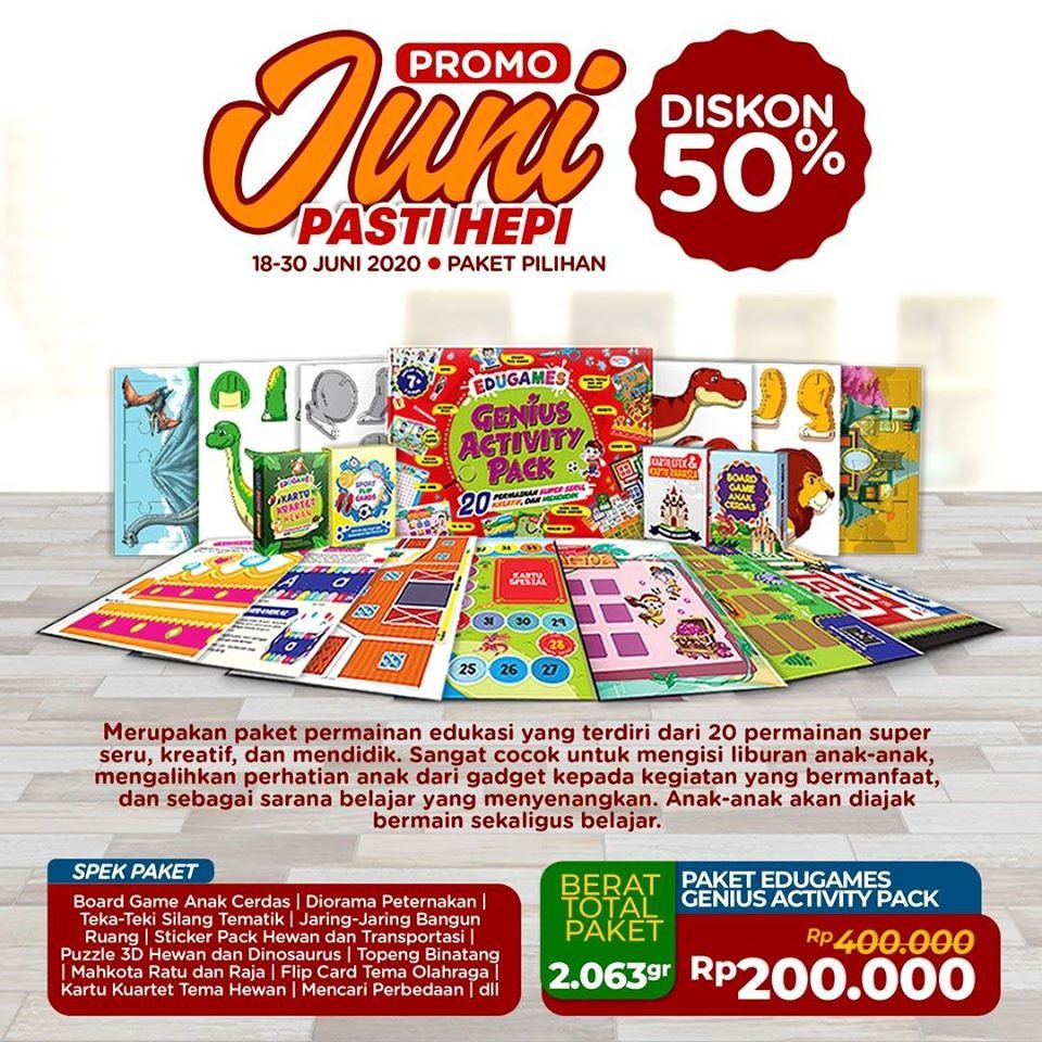 Jual Edugames Genius Activity Pack (20 Permainan Super Seru, Kreatif, Dan Mendidik) | Shopee ...