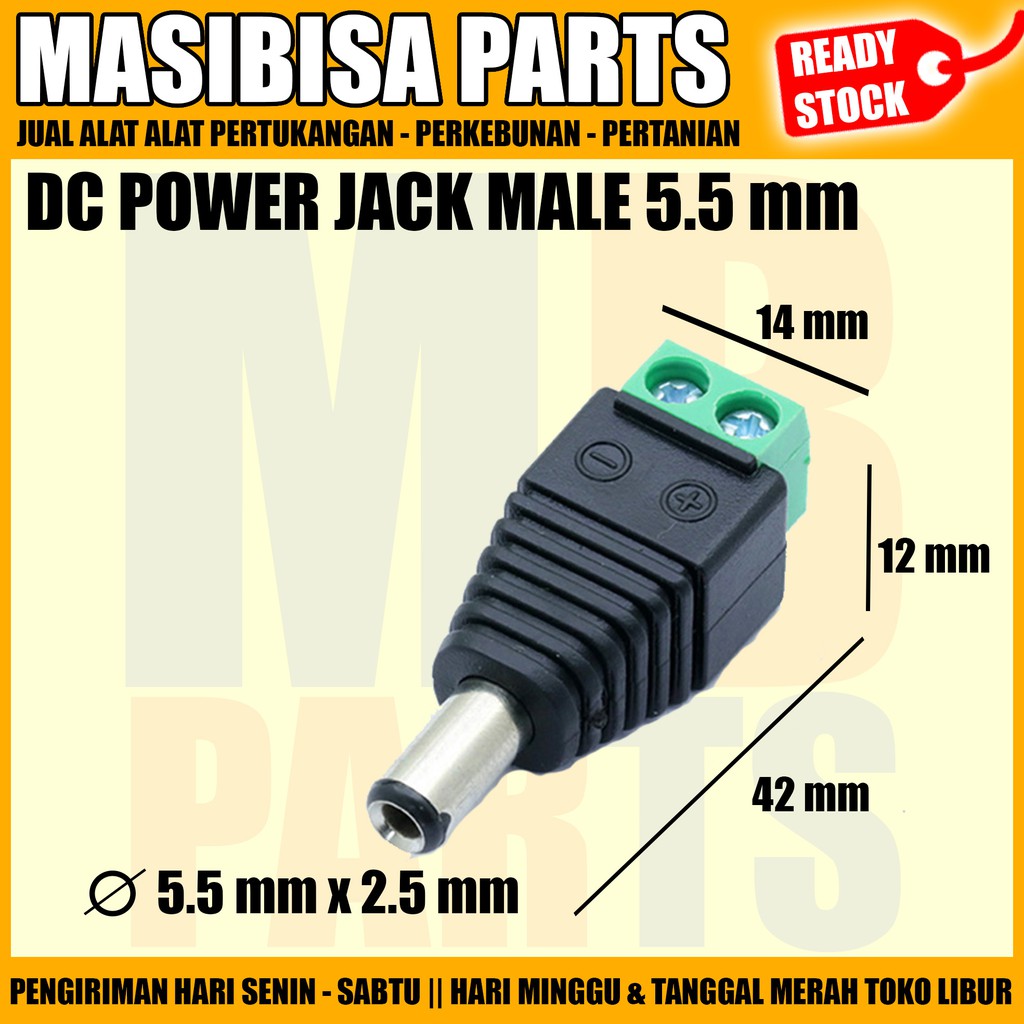 Jual DC JACK / KONEKTOR LISTRIK DC MALE / JANTAN | Shopee Indonesia