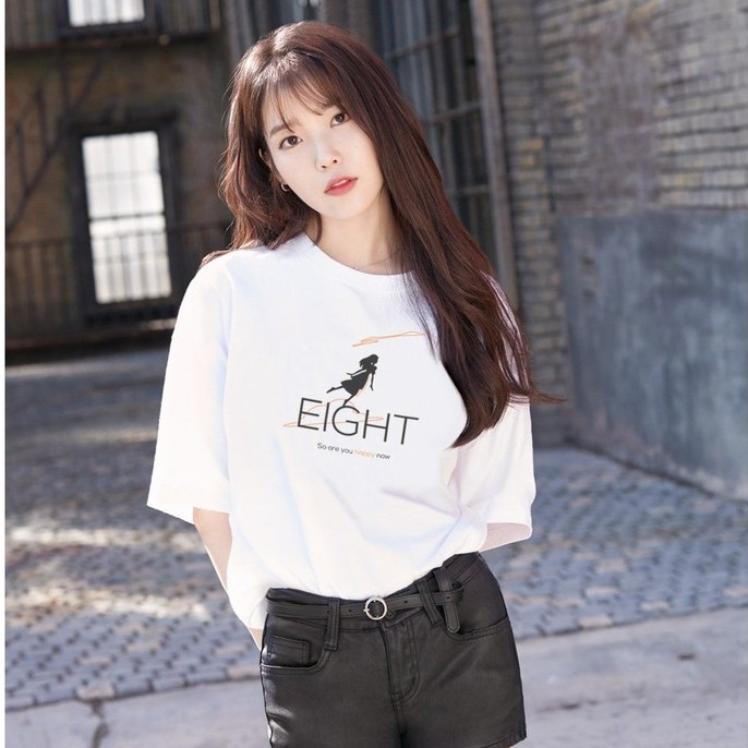Jual Tshirt IU Eight ft Suga Lee Ji Eun Korean Premium | Shopee Indonesia