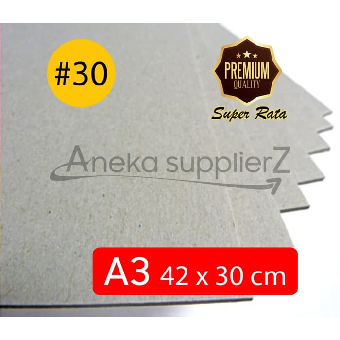 Jual Karton Tebal Abu - Hard Board Grey No. 30 (2 mm) A3 uk 42x30 cm (6 ...