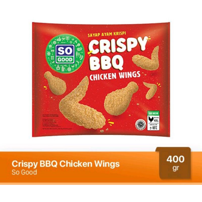 Jual SO GOOD CRISPY BBQ CHICKEN WINGS 400gr | Shopee Indonesia