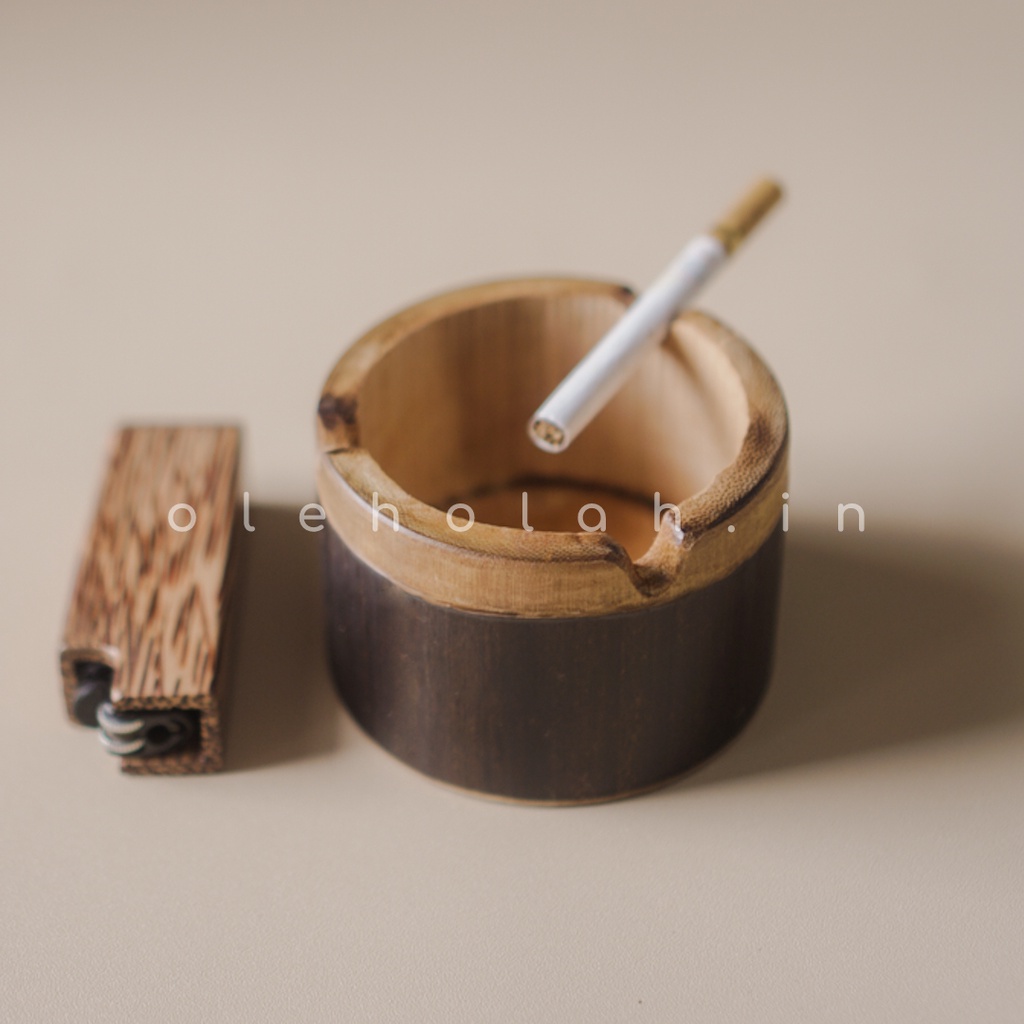 Jual Asbak Rokok Bambu Hitam / Tempat Abu Rokok / Bamboo Ashtray ...