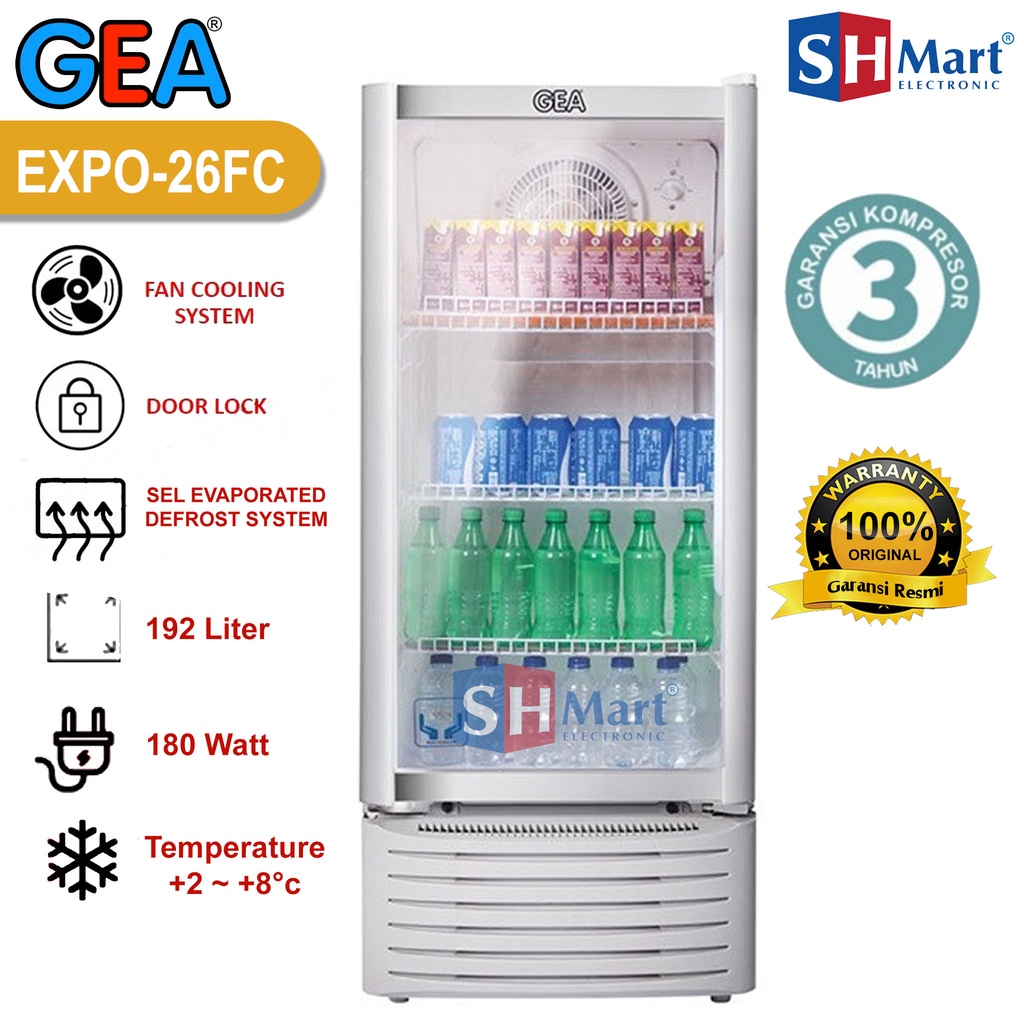Jual KULKAS SHOWCASE GEA KAPASITAS 192 LITER EXPO-26FC / EXPO26FC ...