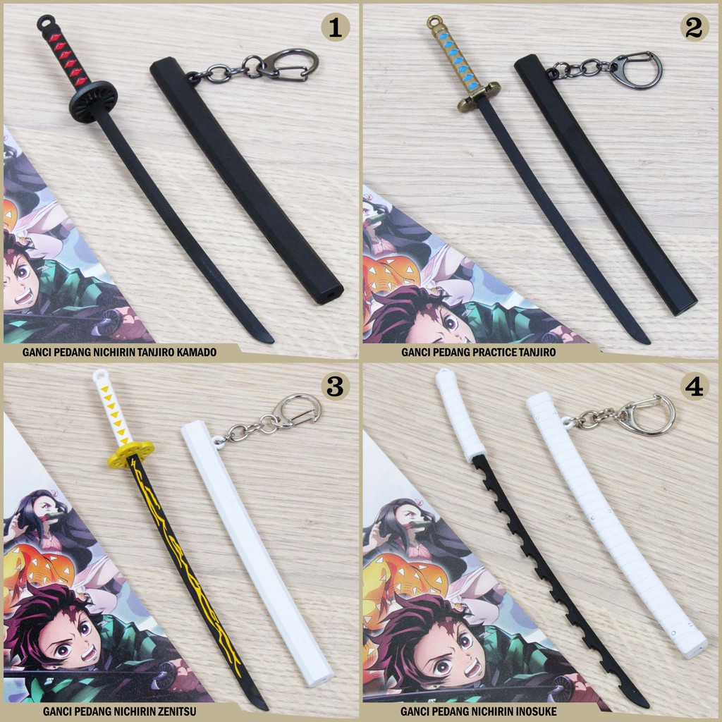Jual Gantungan Kunci Pedang Nichirin Tanjiro Practice Tanjiro Zenitsu ...