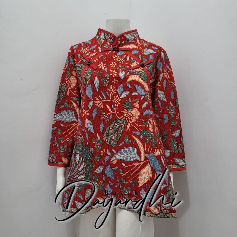 Jual BATIK DAYARDHI baju batik wanita blus batik tiga negeri merah ...