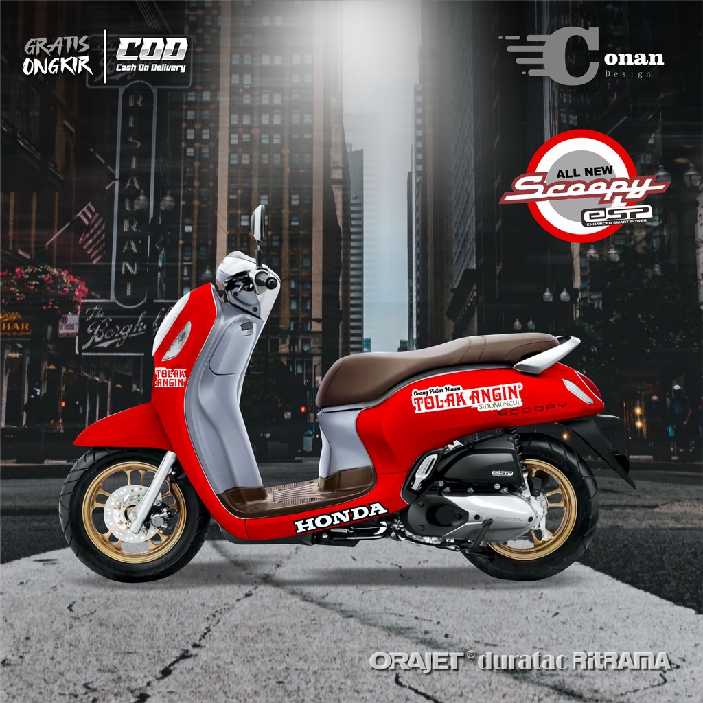 Jual Stiker (Tolak Angin) Scoopy Striping Scoopy Logo (Tolak Angin ...