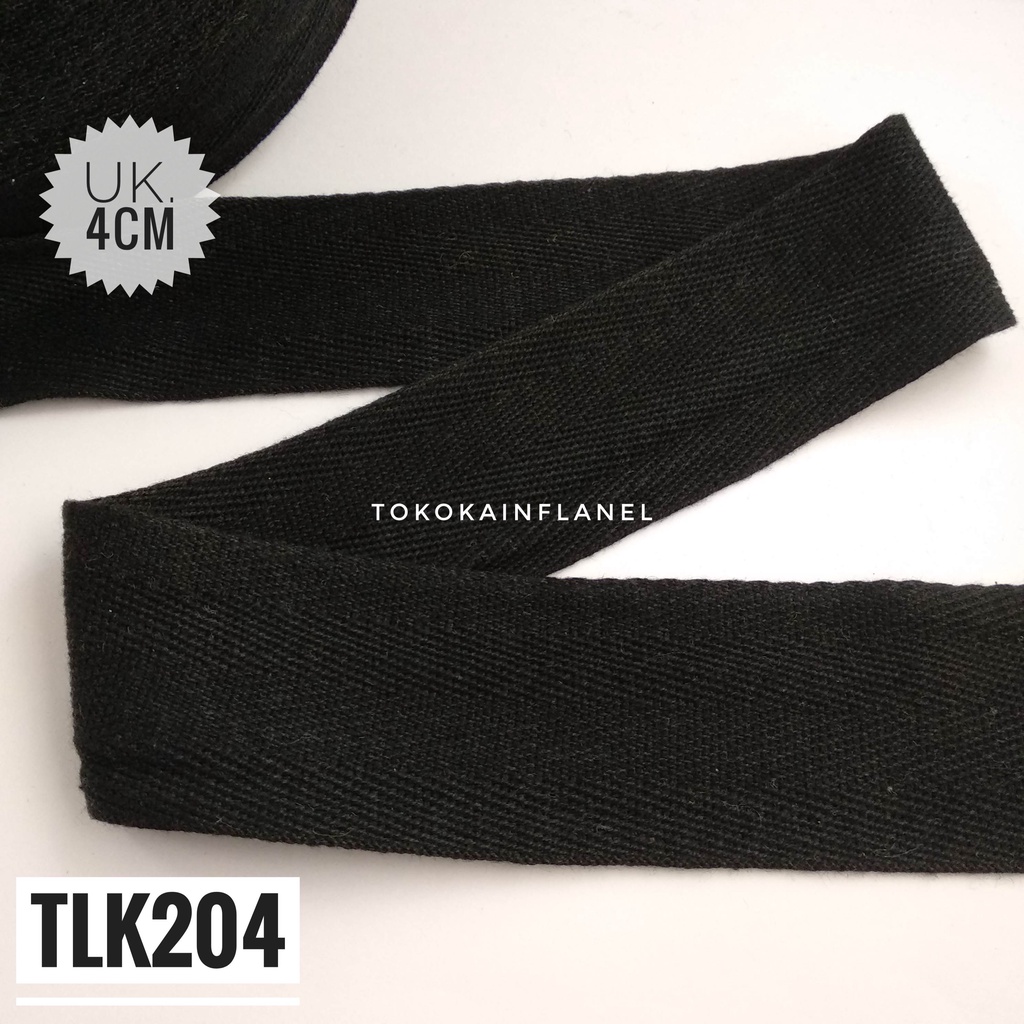 Jual Tali Katun Tipis / Webbing uk 4cm Hitam (Per meter) TLK204 ...