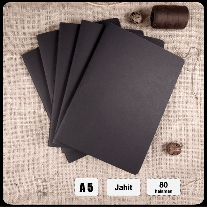 Jual BLACK BOOK A5 NOTEBOOK ISI HITAM JAHIT SCRAPBOOK | Shopee Indonesia