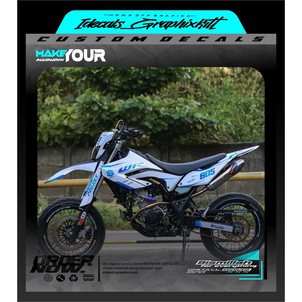 Jual 00356 sticker decals fullbody yamaha wr 155 tema supermoto simpel ...