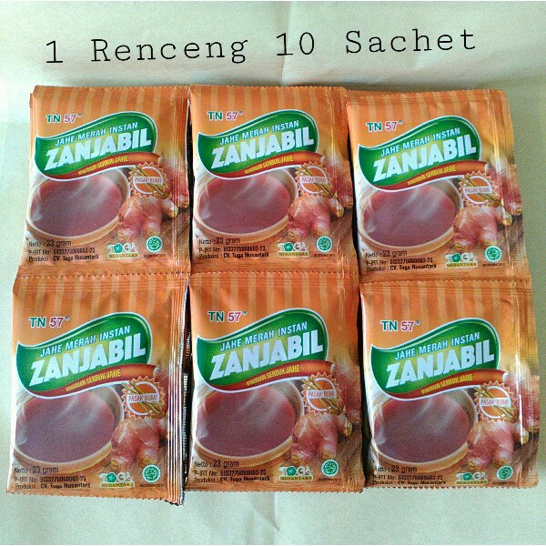 Jual Jahe Merah Instan Zanjabil Minuman Serbuk Jahe 1 Renceng Isi 10 ...