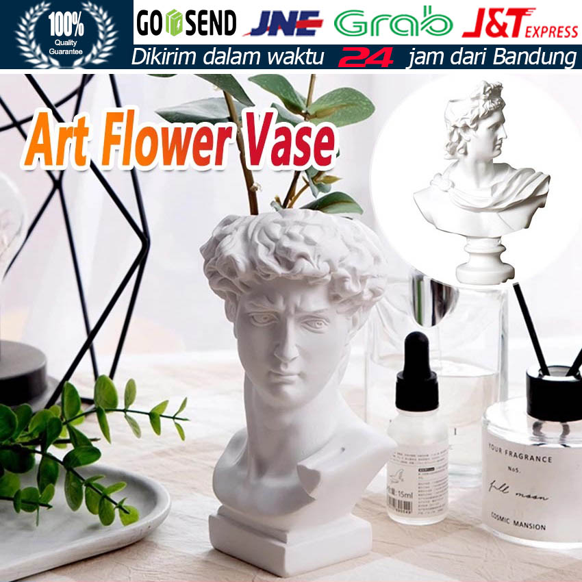 Jual Patung Vas Estetik Pot Nordic Brush Holder Patung Greek DAVID Kado ...