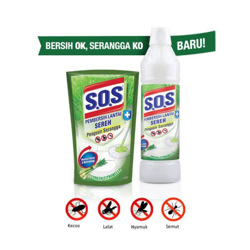 Jual SOS Floor Cleaner Sereh - SOS Pembersih Lantai Anti Serangga ...