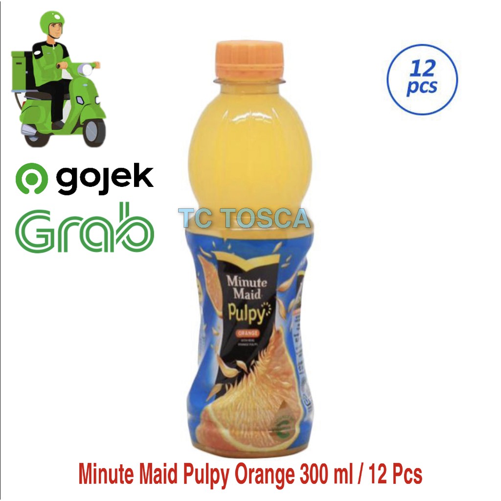 Jual Minute Maid Pulpy Orange Botol 300 ml 1 Karton isi 12 Botol ...