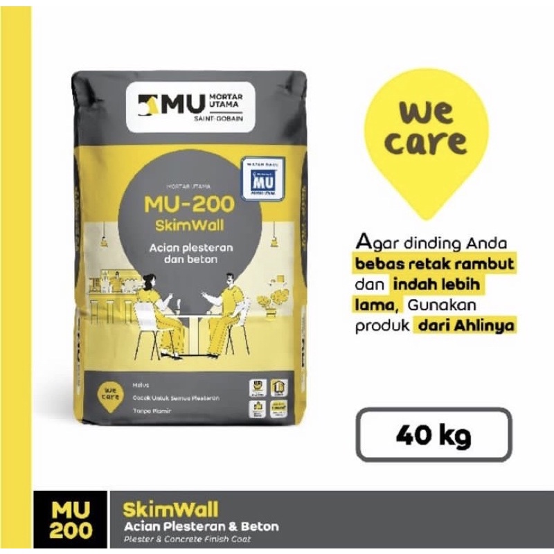 Jual Mortar Utama MU 200 Acian Plester & Beton SkimWall MU200 Ukuran ...