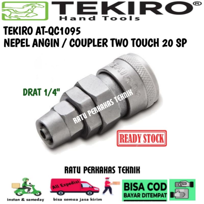 Jual TEKIRO KOPLER 20 SP TWO TOUCH AT-QC1095 AIR QUICK COUPLER NEPEL ANGIN SAMBUNGAN KOMPRESOR ...