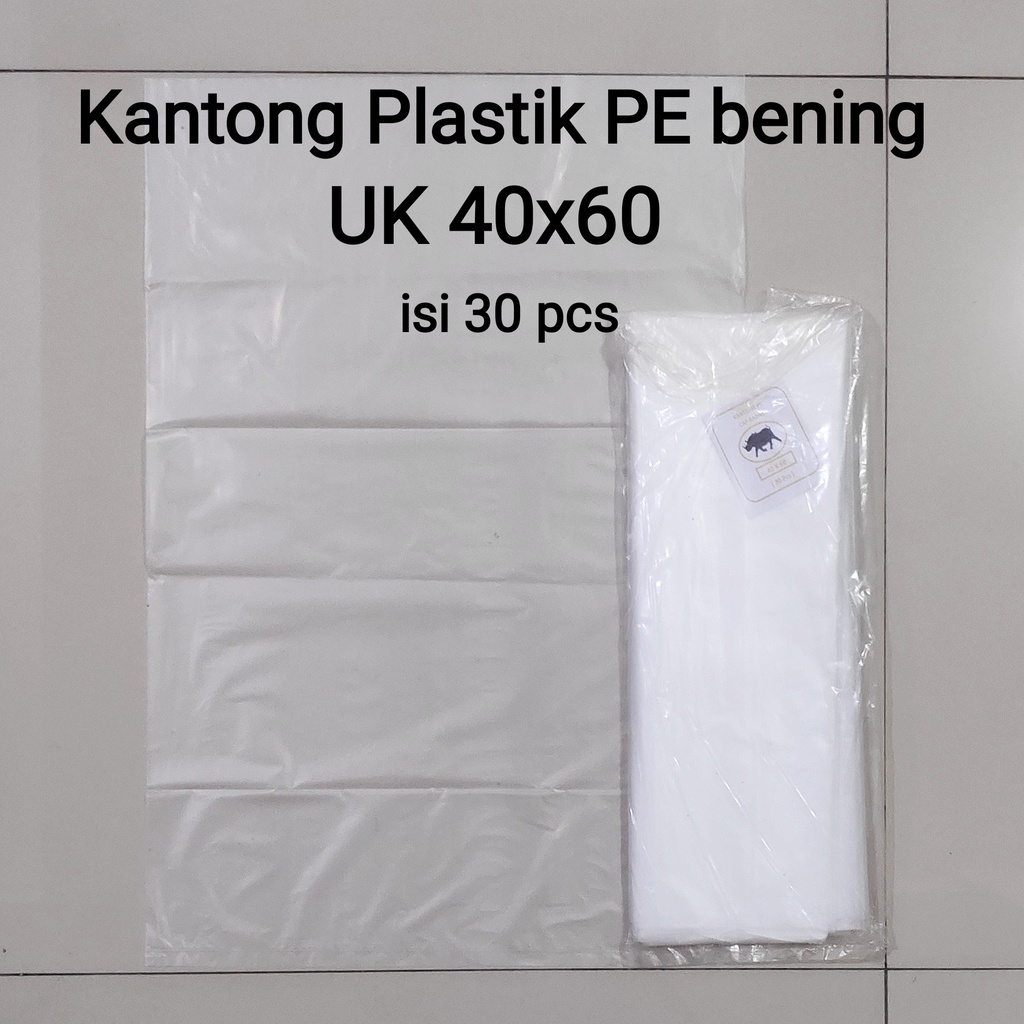 Jual Kantong Plastik PE Bening uk 35x50 - 40x60 - 50x75 - 60x100 ...