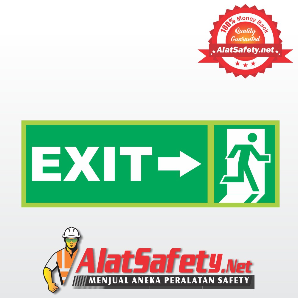 Jual Sticker Sign K3 Tanda Keluar Arah Exit Arrow Right - Panah Ke ...