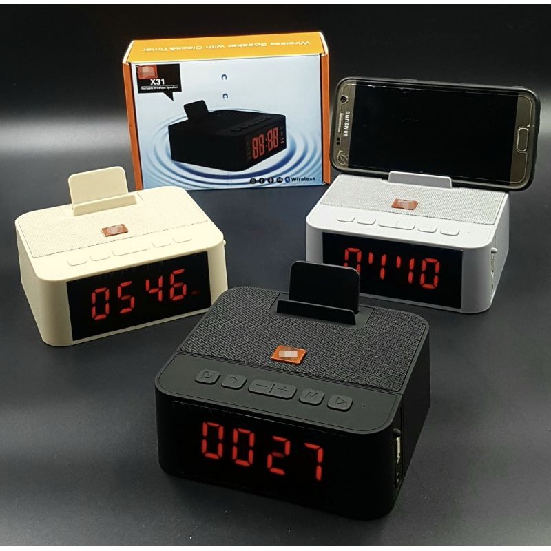 Jual Speaker Bluetooth Portable timer jam X31 Digital Clock alarm LCD ...