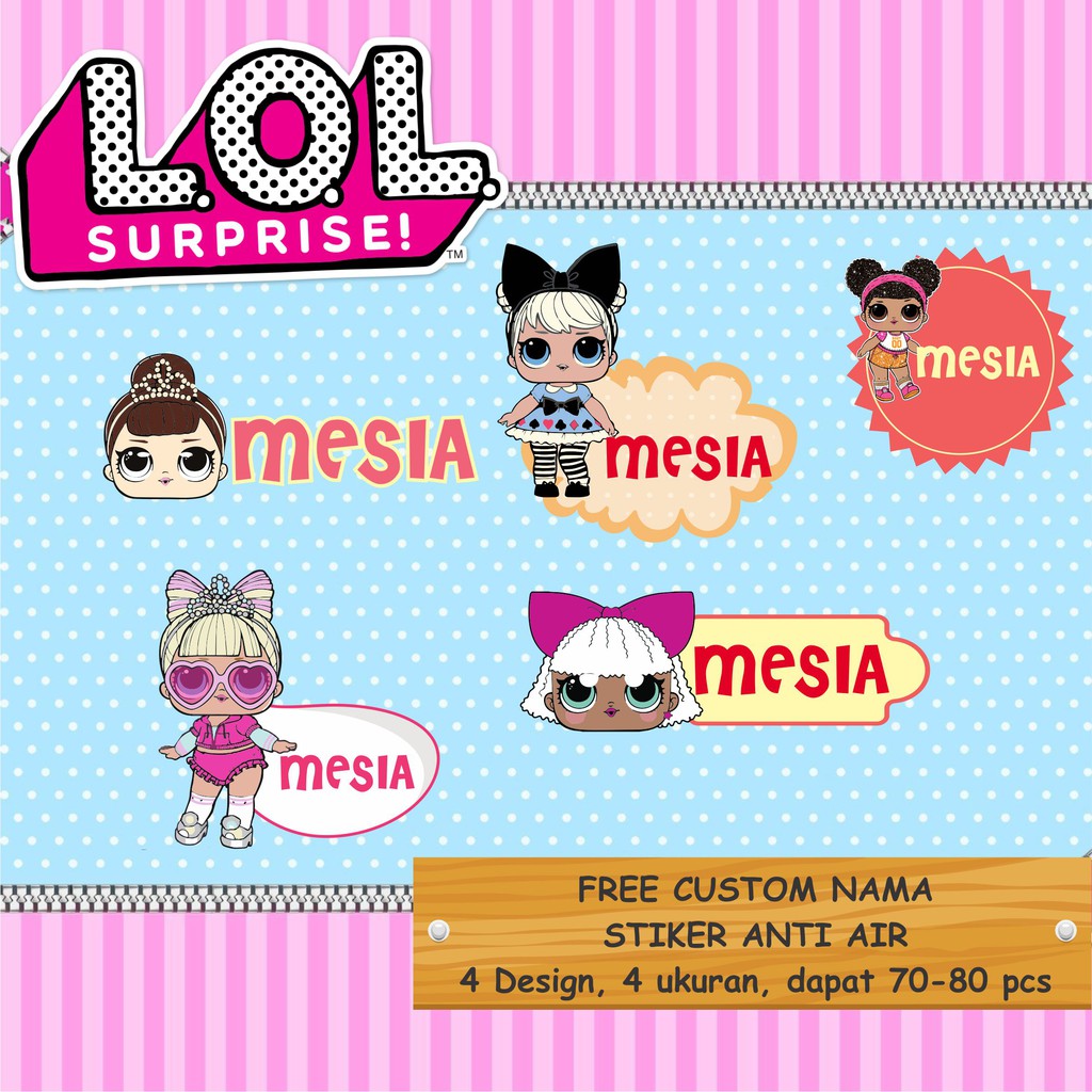 Jual STICKER NAMA LOL / STIKER BUKU LOL / STIKER LABEL CUSTOM | Shopee ...