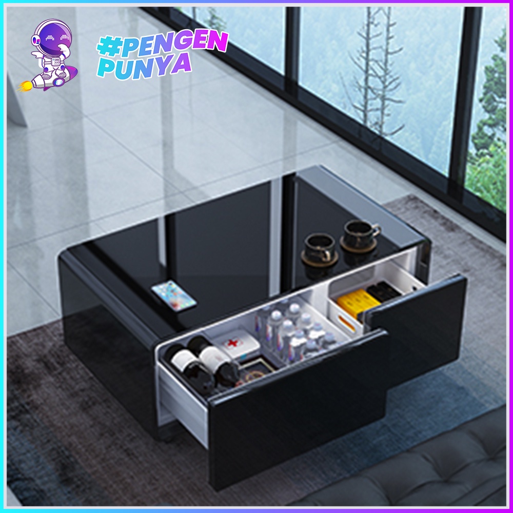 Jual Meja Tamu Dengan Kulkas Mini + Charging Port Uk. 90 / SmartTable ...