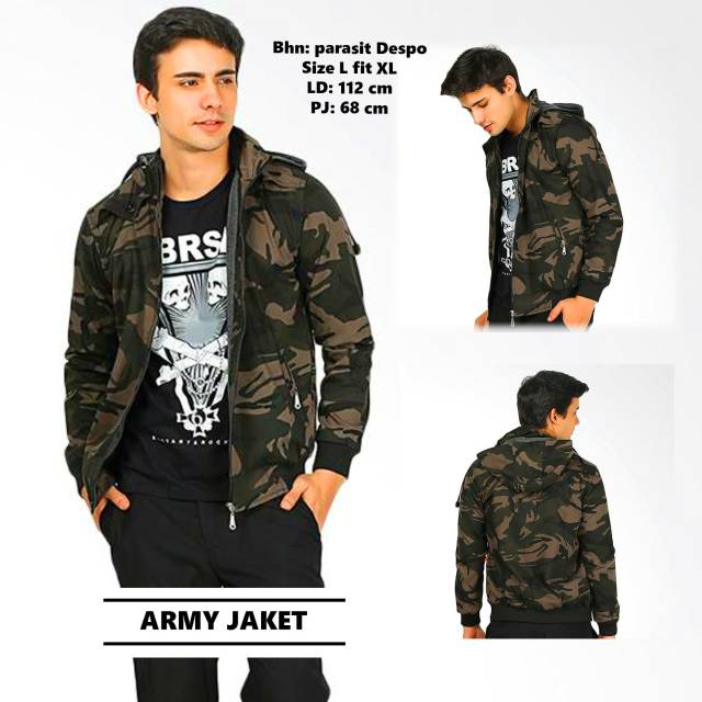 Jual JAKET BOMBER ARMY JAKET COWOK JAKET PRIA JAKET LORENG JAKET BOLAK ...