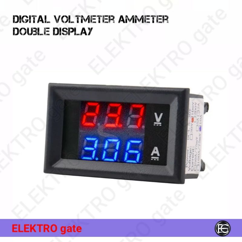 Jual Digital Voltmeter Ampmeter Volt DC 100V amper 10A 0.28" Dual ...