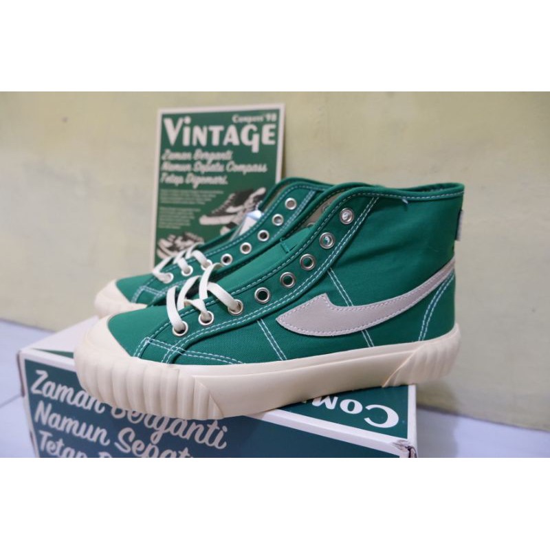 Jual sepatu compass vintage high green | Shopee Indonesia
