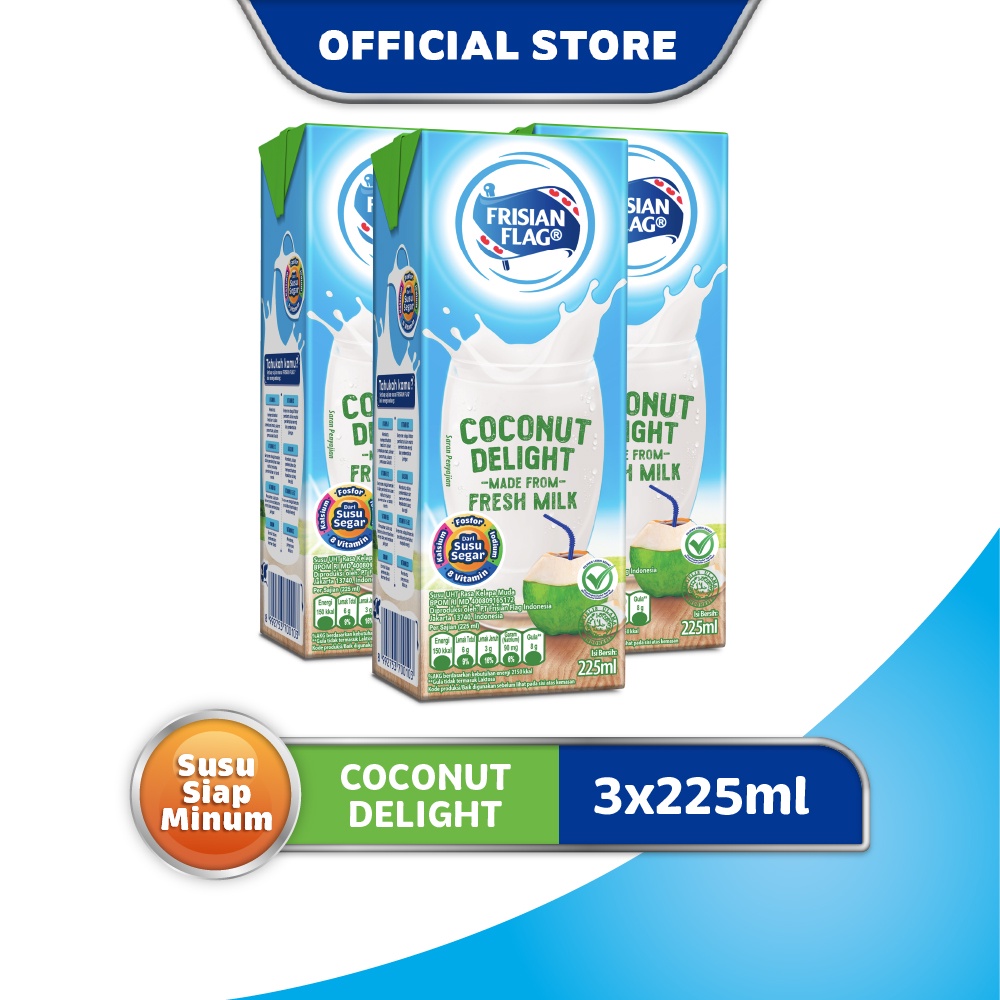 Jual Frisian Flag Susu UHT Coconut Delight 3 x 225mL | Shopee Indonesia