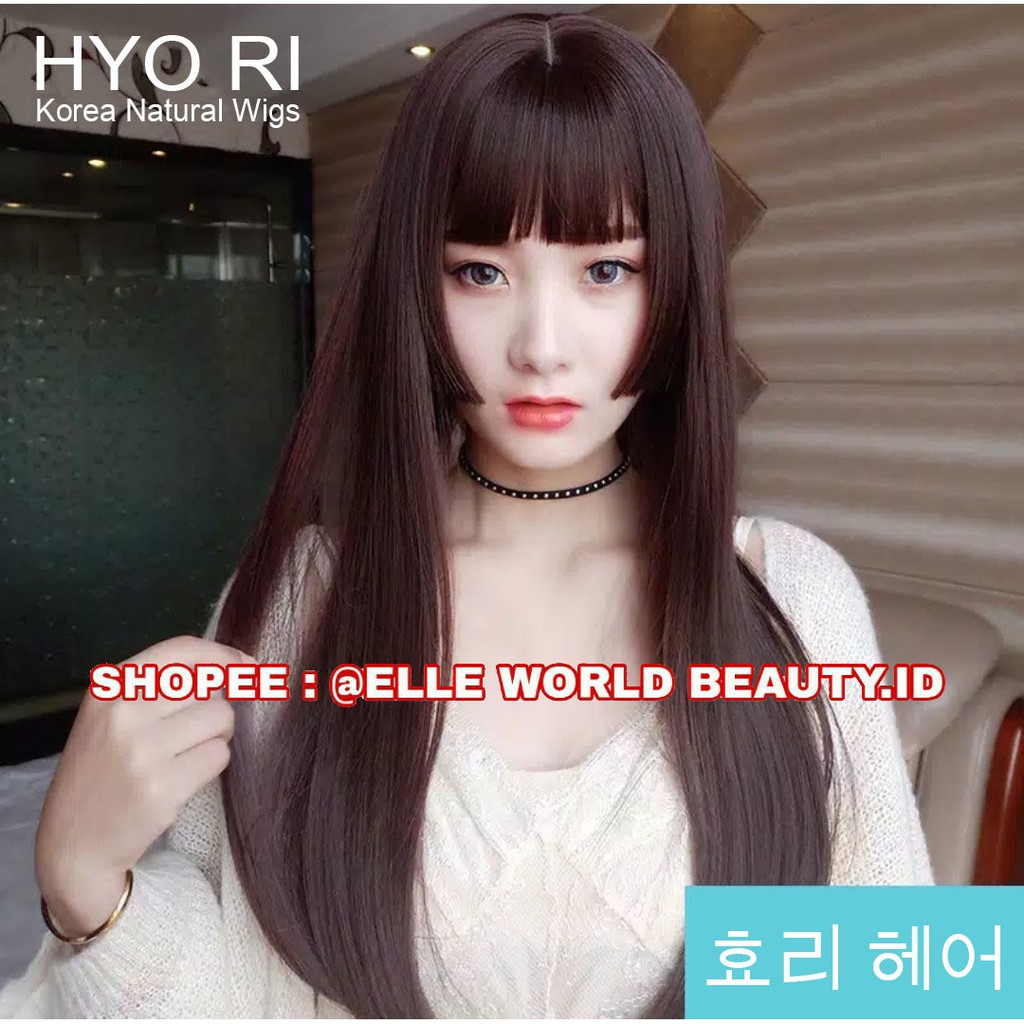 Jual RAMBUT PALSU WIG WANITA PANJANG LURUS NATURAL COKLAT RAMBUT ASLI ...