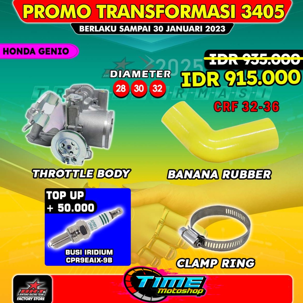 Jual THROTTLE BODY GENIO BANANA RUBBER BRT 28 MM 30 MM 32 MM | Shopee Indonesia