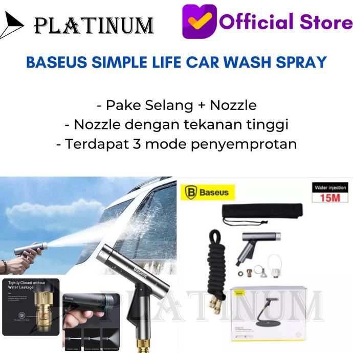 Jual Baseus Simple Life Car Wash Spray Nozzle Semprotan Selang Cuci ...