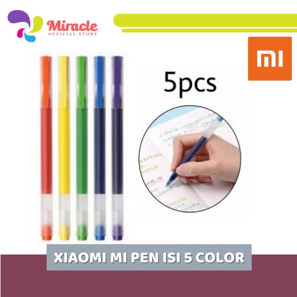 Jual XIAOMl Mi Pen Drawing Ballpoint isi 5 Color Pulpen 0.5mm | Shopee ...