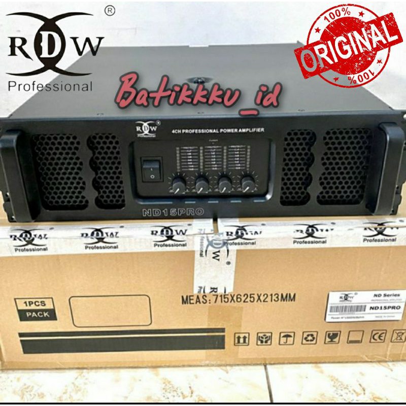 Jual POWER AMPLIFIER RDW ND15PRO / ND15 PRO/ ND 15 PRO ORIGINAL BY RDW ...