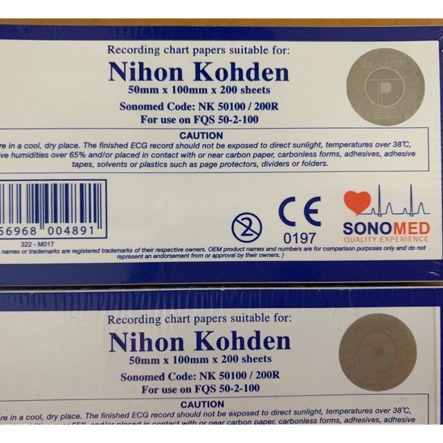 Jual Nihon Kohden / FQS 50-2-100 / kertas ekg / 50mm x 100mm x 200 ...