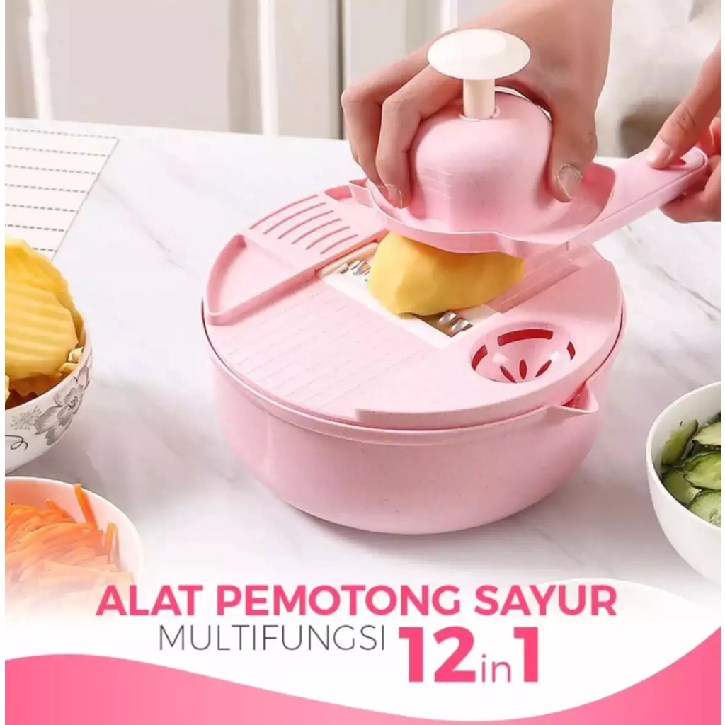 Jual ALAT PEMOTONG PENGIRIS PARUTAN SAYURAN KENTANG 12IN1 CHOPPER DAPUR ...