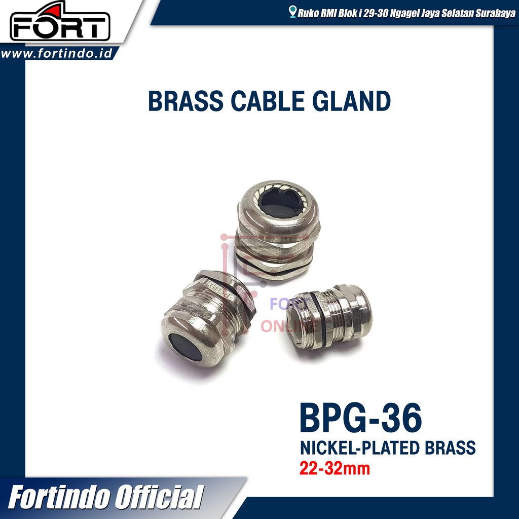 Jual Brass Cable Gland BPG-36 Kabel Glend PG metal Besi MERK FORT ...