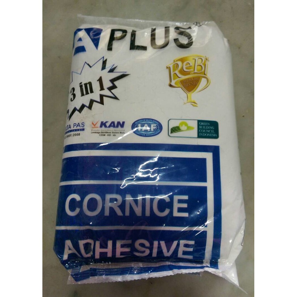 Jual KOMPON A PLUS 1 KG / CORNICE ADHESIVE / TEPUNG GIBSUN GYPSUM ...