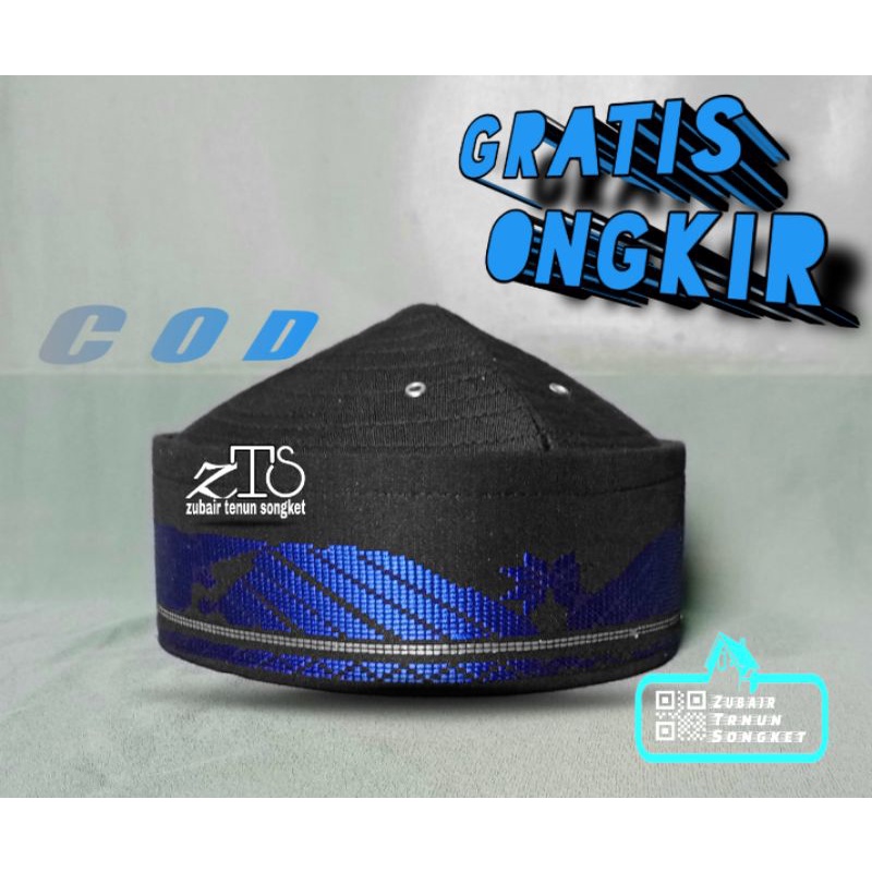 Jual PECI SONGKOK SONGKO KOPIA KOPYA TOPI LOBE SONGKET MELAYU HITAM ...