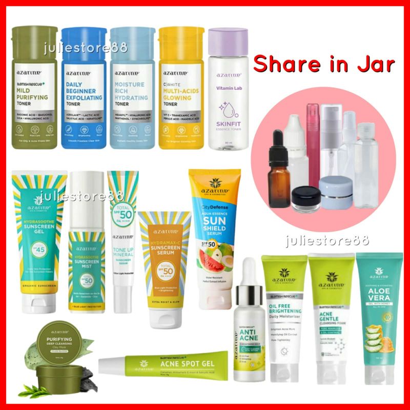 Jual (Share in Jar) AZARINE Hydrasoothe Sunscreen Gel Spf 45 Clay Mask ...