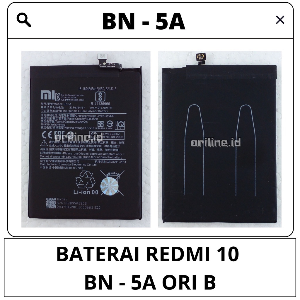 Jual BATERAI XIOMI REDMI 10 BN - 5A ORI B BATERE BATTERY GRADE B ...